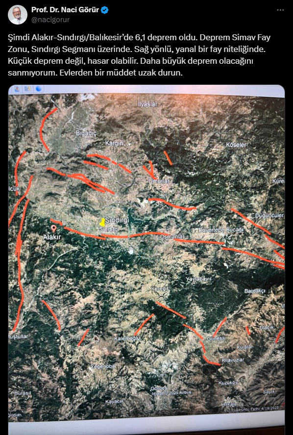 SON DAKİKA! Balıkesir'de deprem: Naci Görür'den ilk açıklama