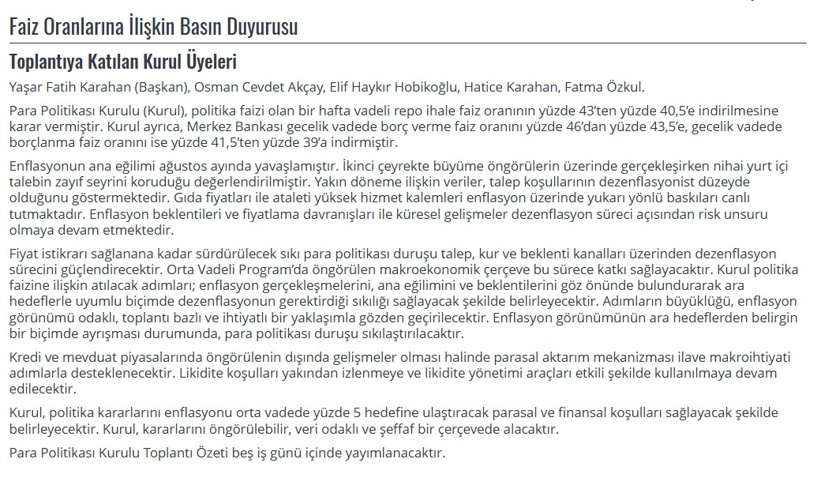 Son dakika | Merkez Bankası faiz kararını açıkladı